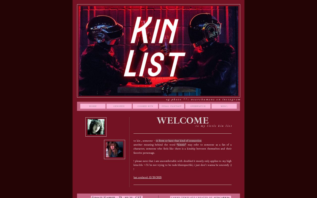 kin list